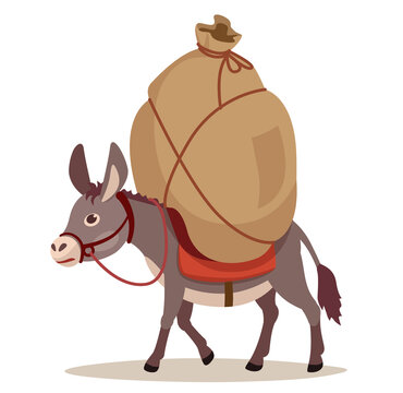 Tired Cartoon Pack Mule