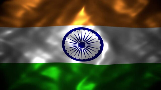 Indian National Flag Flying Animation India Flag Seamless Looping