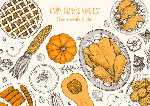 Thanksgiving Food Drawings