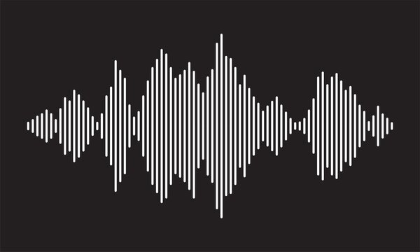 Sound Wave Vector Black And White