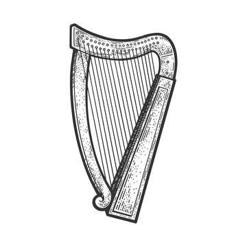 Celtic Harp Drawing