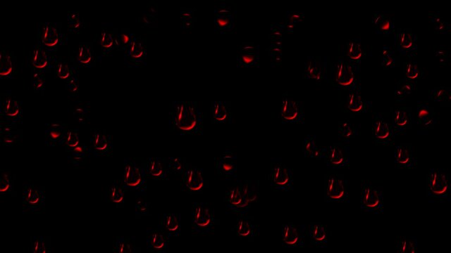 Blood Drops Falling Black Background