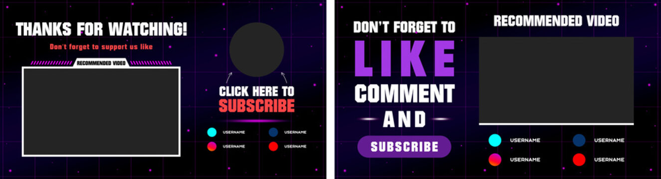 Youtube End Screen Images – Browse 144 Stock Photos, Vectors, and Video ...