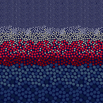 Navy Blue Polka Dot Border