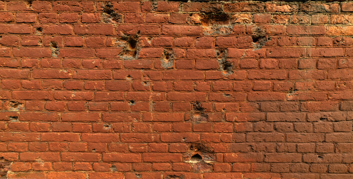 Bullet Holes In Brick Wall
