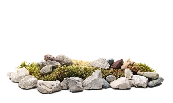 Pile Of Rocks White Background