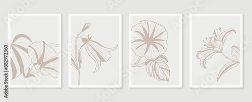 Digital Prints Botanical Plant Tree Drawing T3 Geometric Abstract ...