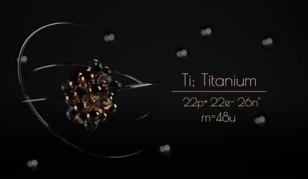 Titanium Atom Model Protons