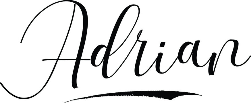 El Nombre Adrian En Cursiva