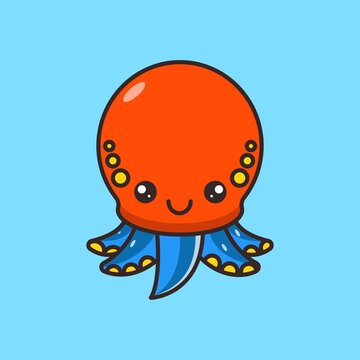 cute squid vector