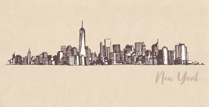 Nyc Skyline Line Drawing Images – Browse 934 Stock Photos, Vectors, and ...