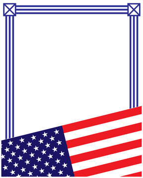 American Flag Page Borders