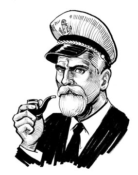 Old Sea Captain Drawing