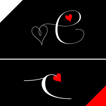 Letter C In Heart Wallpaper