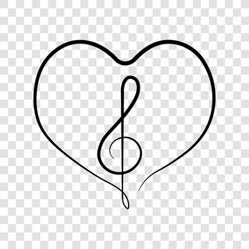 Music Note Heart Transparent Clipart