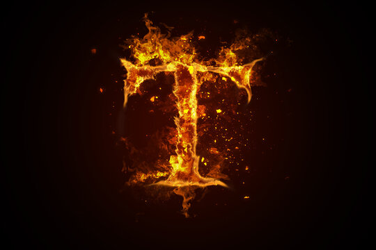 The Letter T On Fire