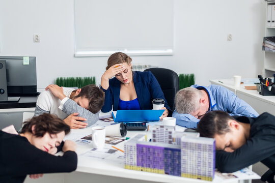 Group Meeting People Asleep