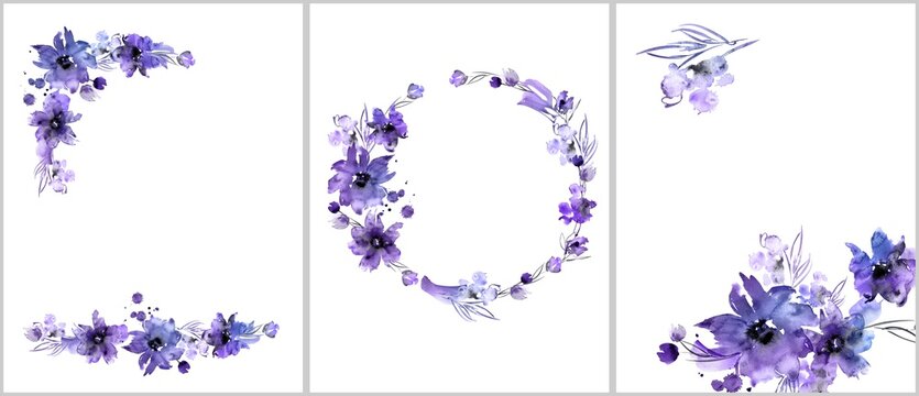 Purple Watercolor Flowers Border Images – Browse 31,518 Stock Photos ...