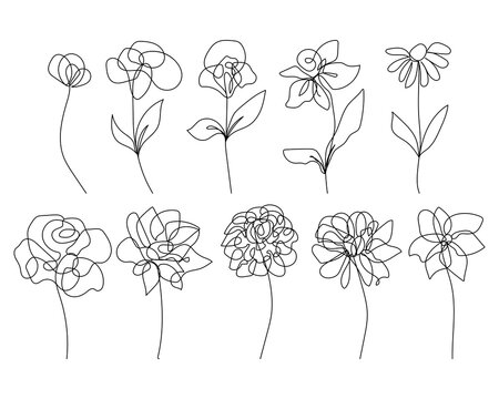11,023 BEST One Line Drawing Flower IMAGES, STOCK PHOTOS & VECTORS ...