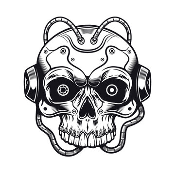 Robot Skull Vector