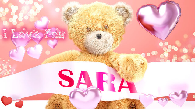 Sara Name Wallpaper In Glitter