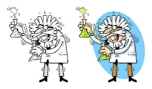 Mad Scientist Cartoon Explosion
