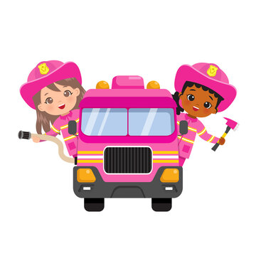 Clip Art Firefighters Girls