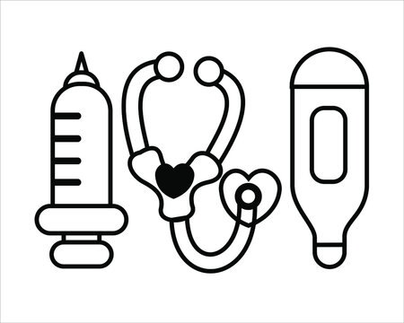 Doctor Tools Clipart Black And White