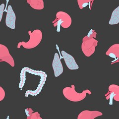 Sewing fabric with Internal organs in vector seamless pattern ...