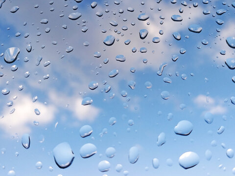 Water Drops On Glass
