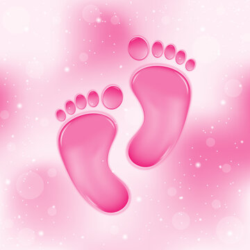 Pink Baby Feet Background