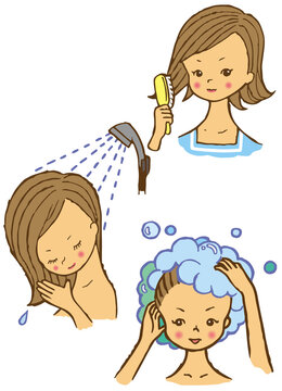 Animated Washing Hair