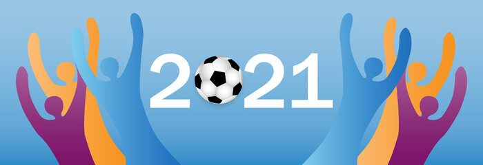Fondo brillante de la eurocopa con una pelota y ganadores | Vector Gratis