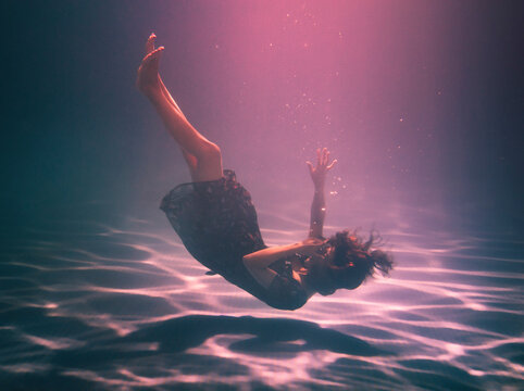 Girl Falling Into Water