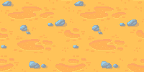 Sewing fabric with Pixel art ground with stones background. Seamless ...