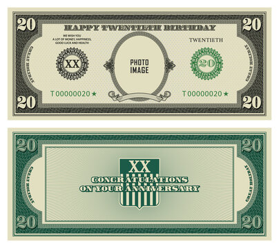20 Dollar Bill Template