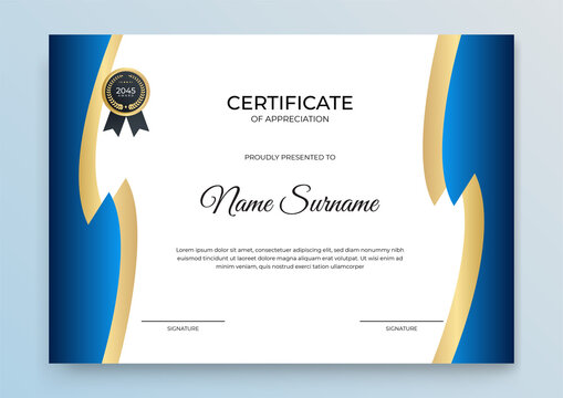 Blue Certificate Borders Templates