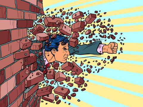 Break Through Wall Cartoon Images – Browse 1,829 Stock Photos, Vectors ...