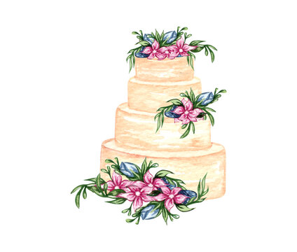 Elegant Wedding Cake Clip Art