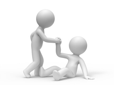 Helping Someone Up Clipart