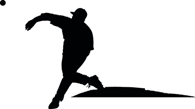 Baseball Batter Silhouette Facing Pitcher