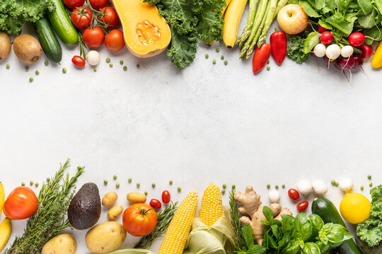 Fruits And Vegetables Frame Hd