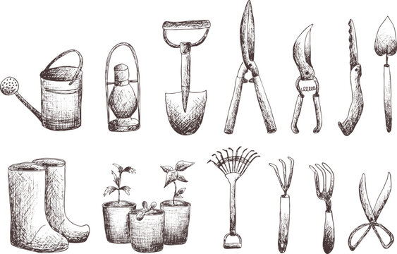 Garden Tools Line Drawing Images – Browse 39,446 Stock Photos, Vectors ...
