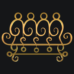 Fototapeta Valak Volac Vector Golden Color Seal Isolated Sigil Ars ...