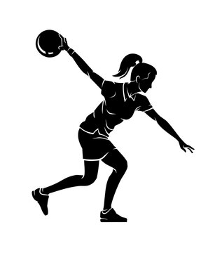 Discus Thrower Silhouette Girl