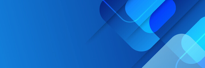 Plantilla elegante de banner azul brillante | Vector Gratis