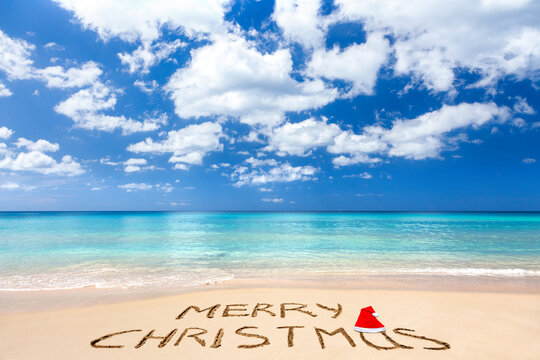 Merry Christmas Beach Wallpaper