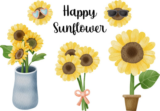 Happy Sunflower Clipart