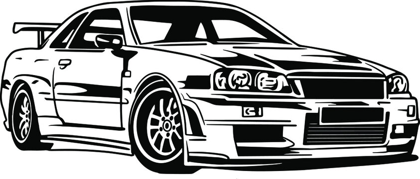 Japanese Drift Car Vector Isolated Side View Stock Vector 44 Off
