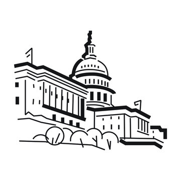 Simple Congress Building Drawing